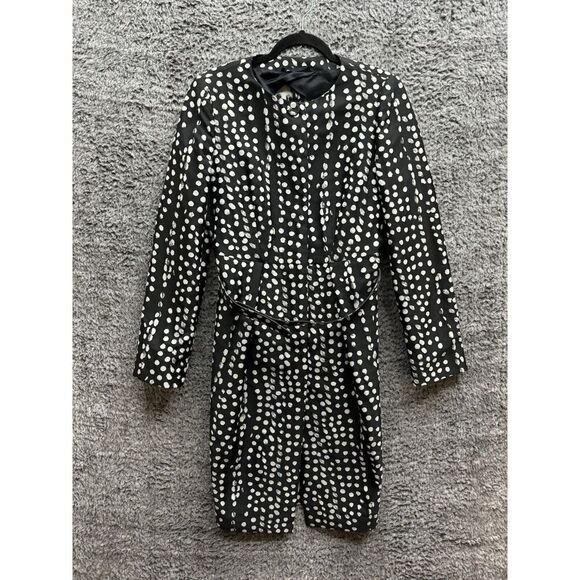 Max Studio | Jackets & Coats | Max Mara Studio Polka Dots Belted Black ...